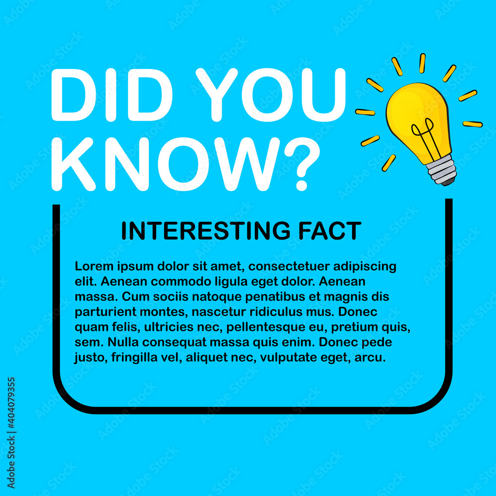 Did you know Speech Bubble Background with Idea Light Bulb Icon Vector ...