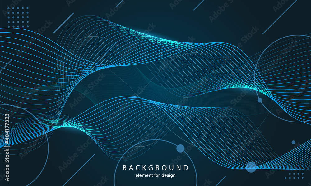 Abstract wave background. Element for design. Digital frequency track ...