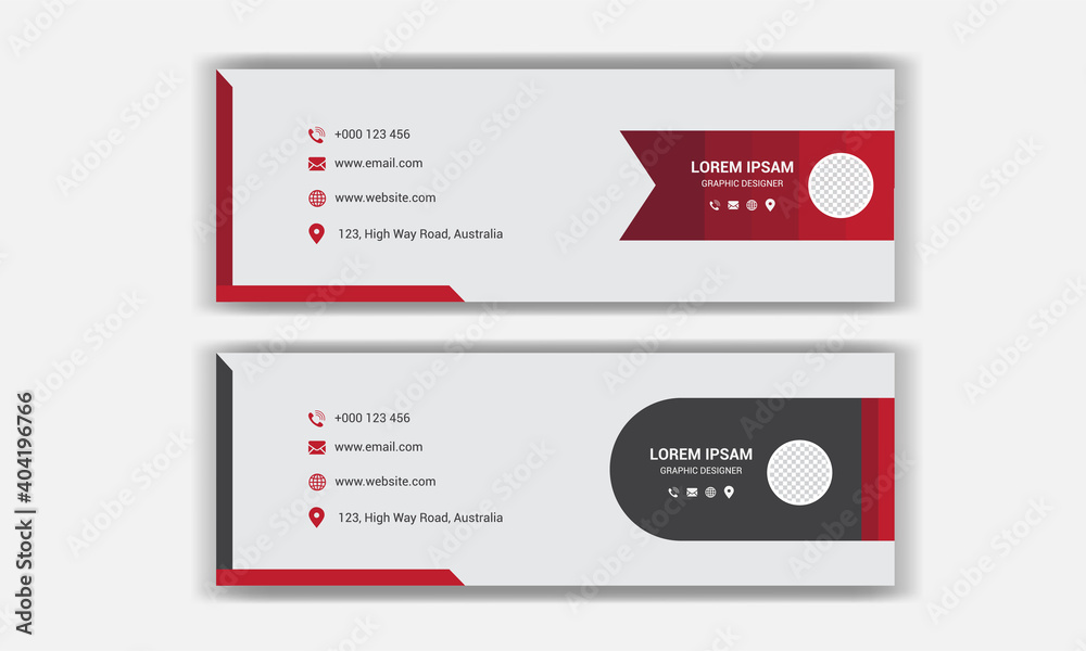 Corporate Email signature template design. Stock Vector | Adobe Stock