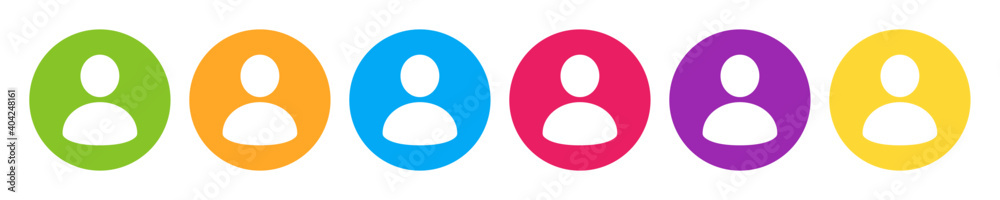 Colored people icons set. People vector icon button in flat style ...