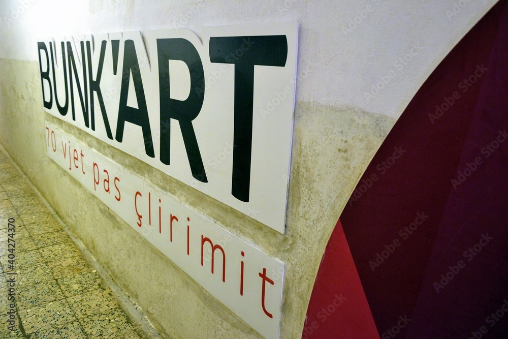 Interior of BunkArt 1 (Bunk`Art) at Tirana, Albania. Nuclear bunker ...