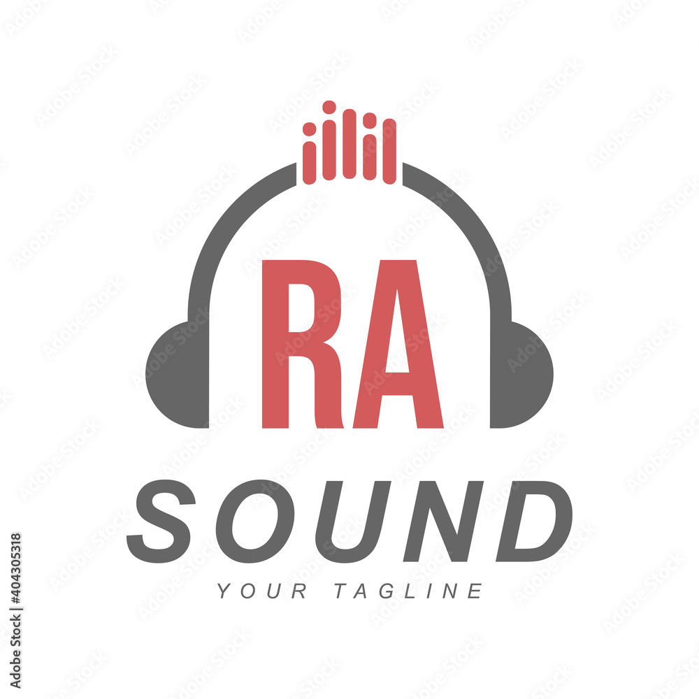 RA Letter Logo Design with Head Phone Icon. The Concept of a Modern ...
