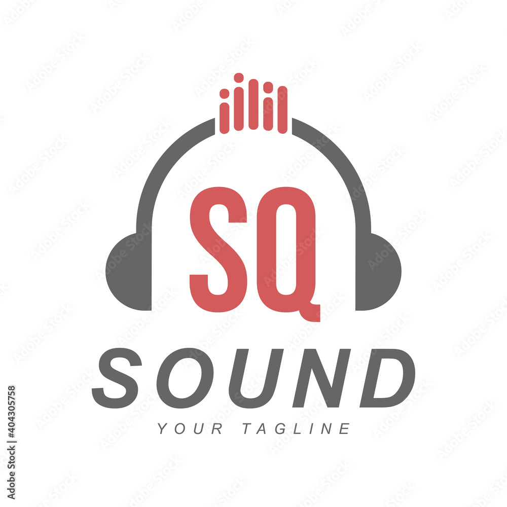 SQ Letter Logo Design with Head Phone Icon. The Concept of a Modern ...