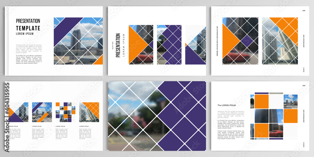 Vector layouts of presentation design templates for brochure, cover ...