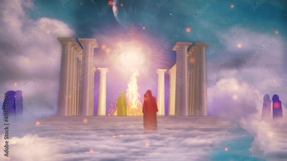 Ancient temple of fire and its mysterious priests animation Stock ビデオ ...