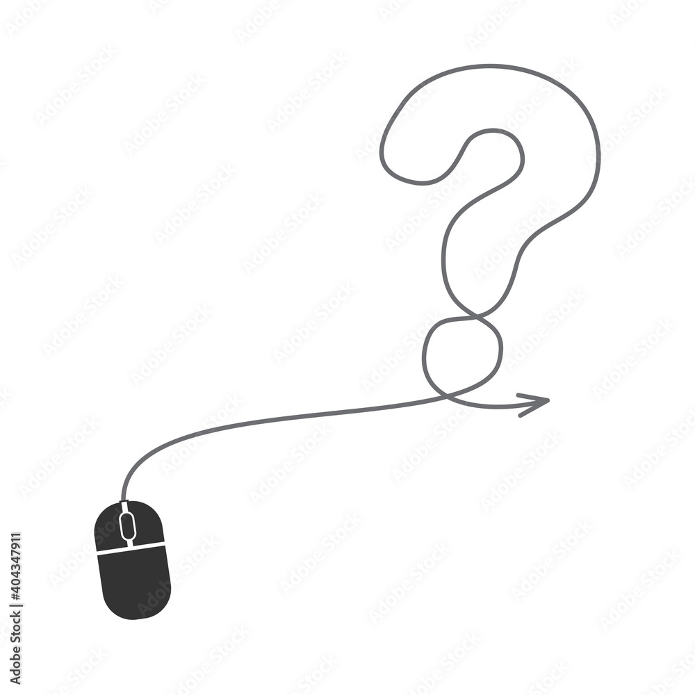 mouse wire forming a question mark Stock Vector | Adobe Stock