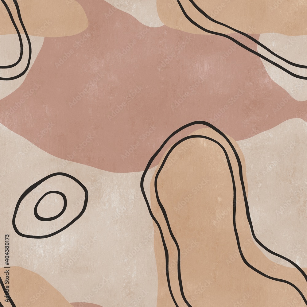 Seamless organic rounded curvy shapes naive design. High quality ...