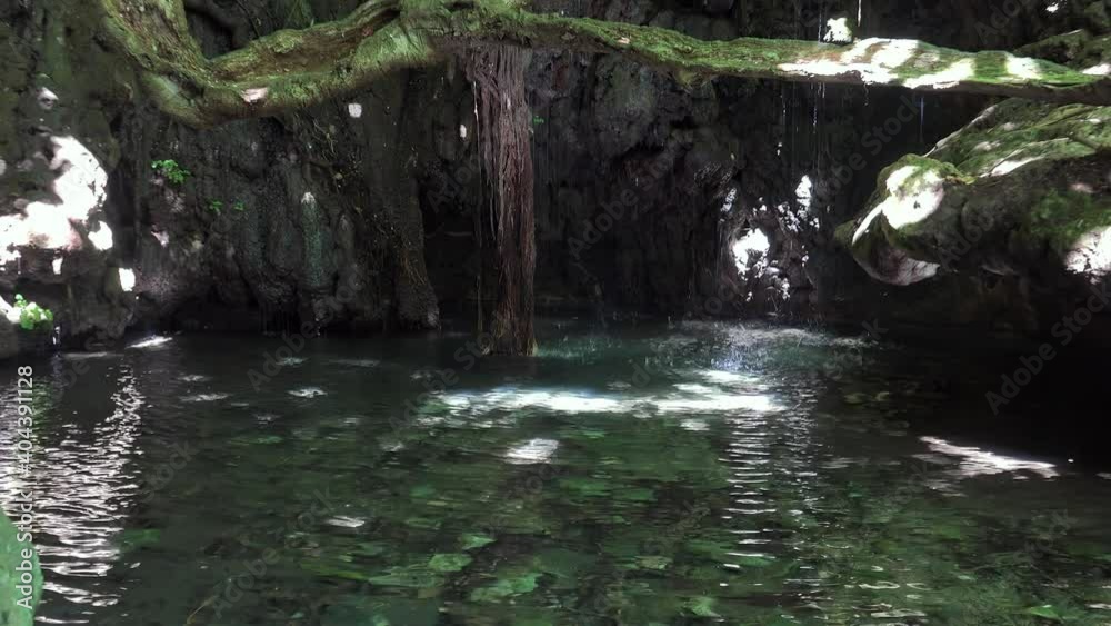 Zoom video of Baths of Aphrodite - the pool in the natural cave in ...