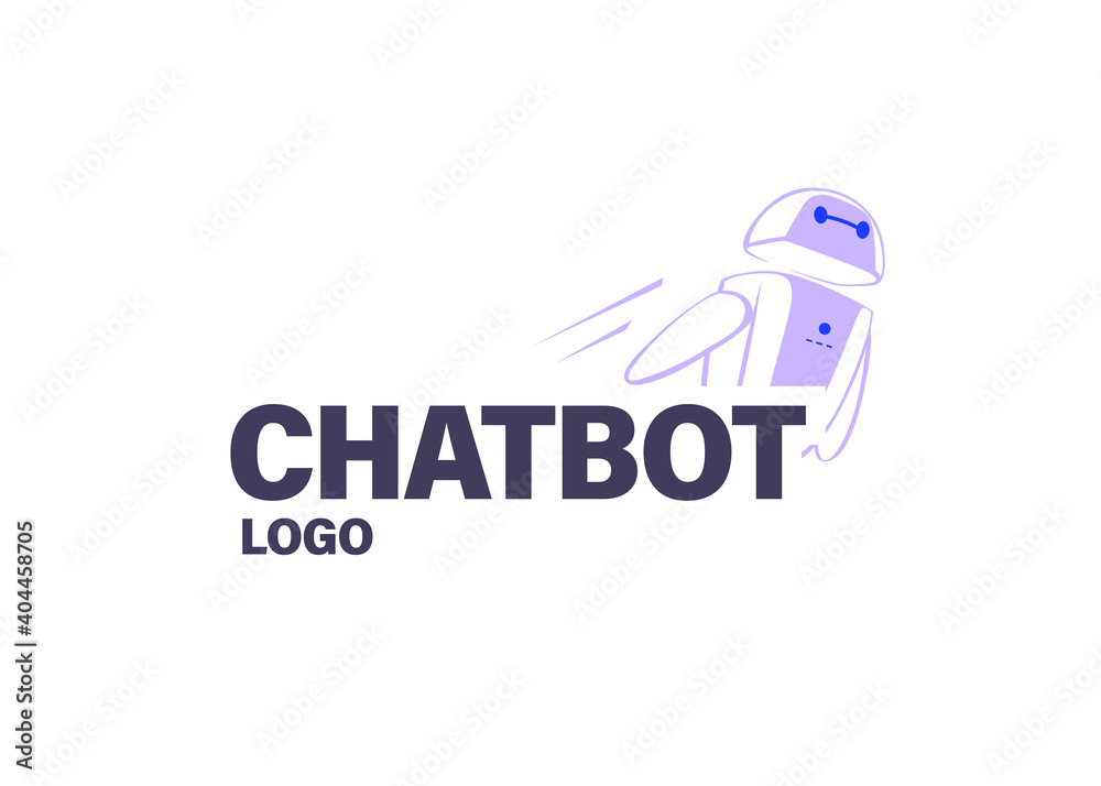 Chat bot service logo design and virtual support and communication ...