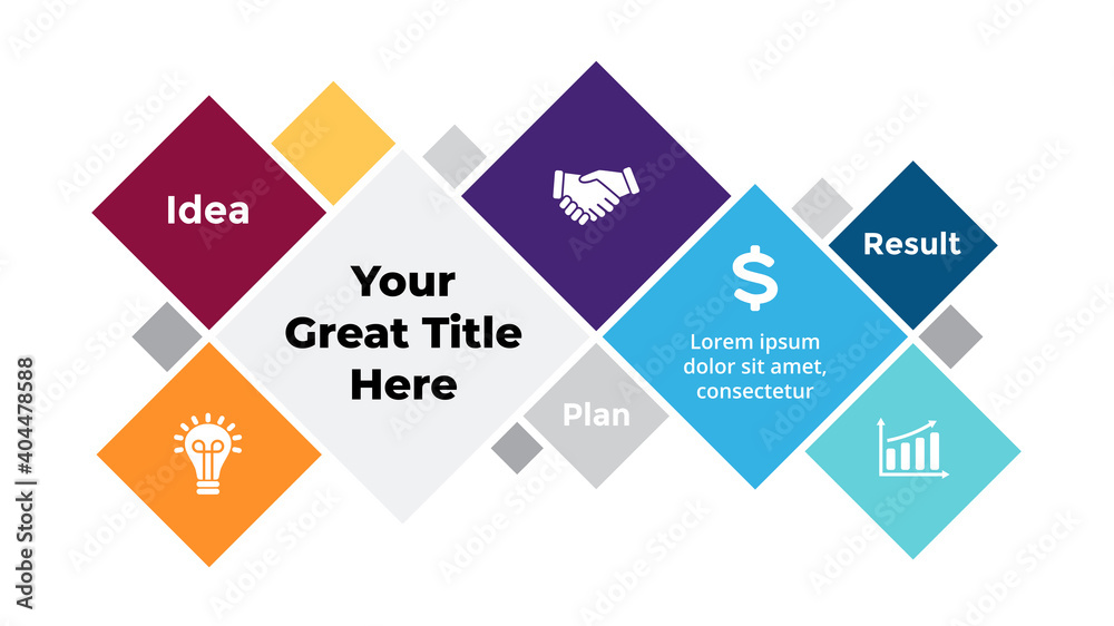 Squares Vector Infographic. Presentation slide template. Data ...