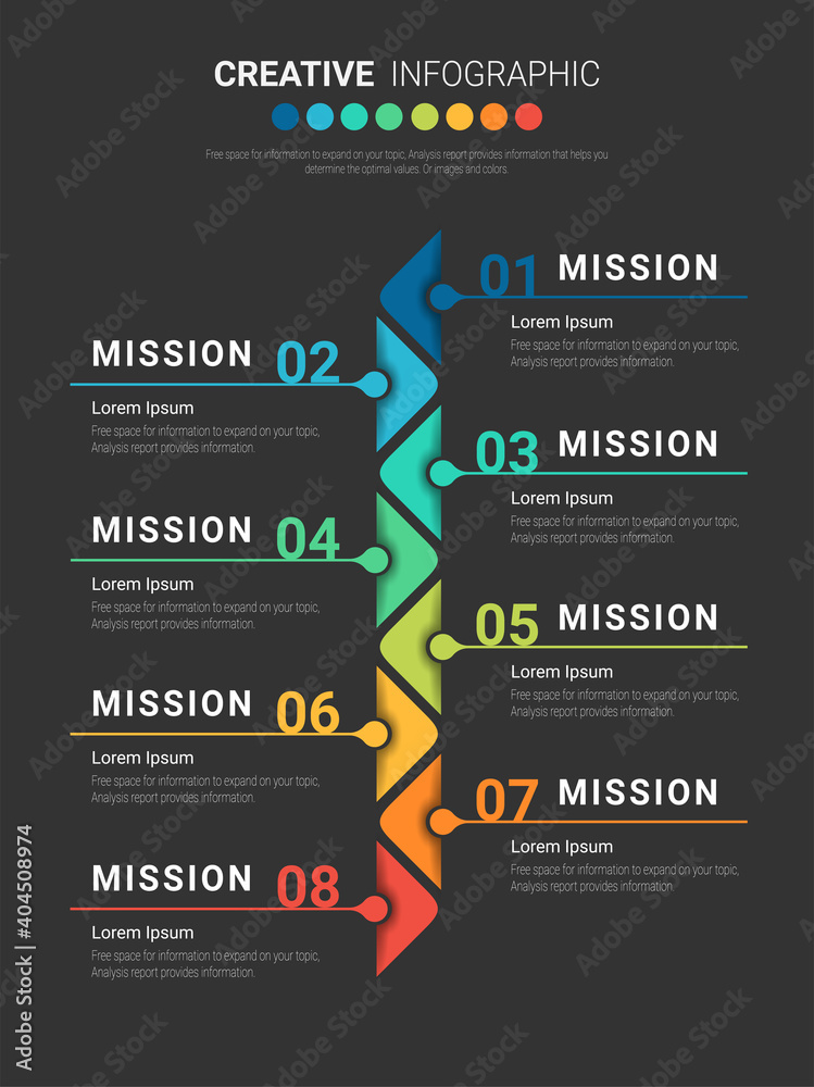 Infographic design template with numbers 8 option for Presentation ...