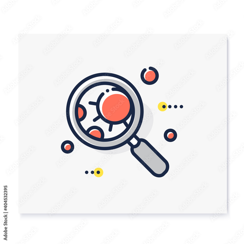 Pathogen color icon. Causative organism. Disease spread concept ...