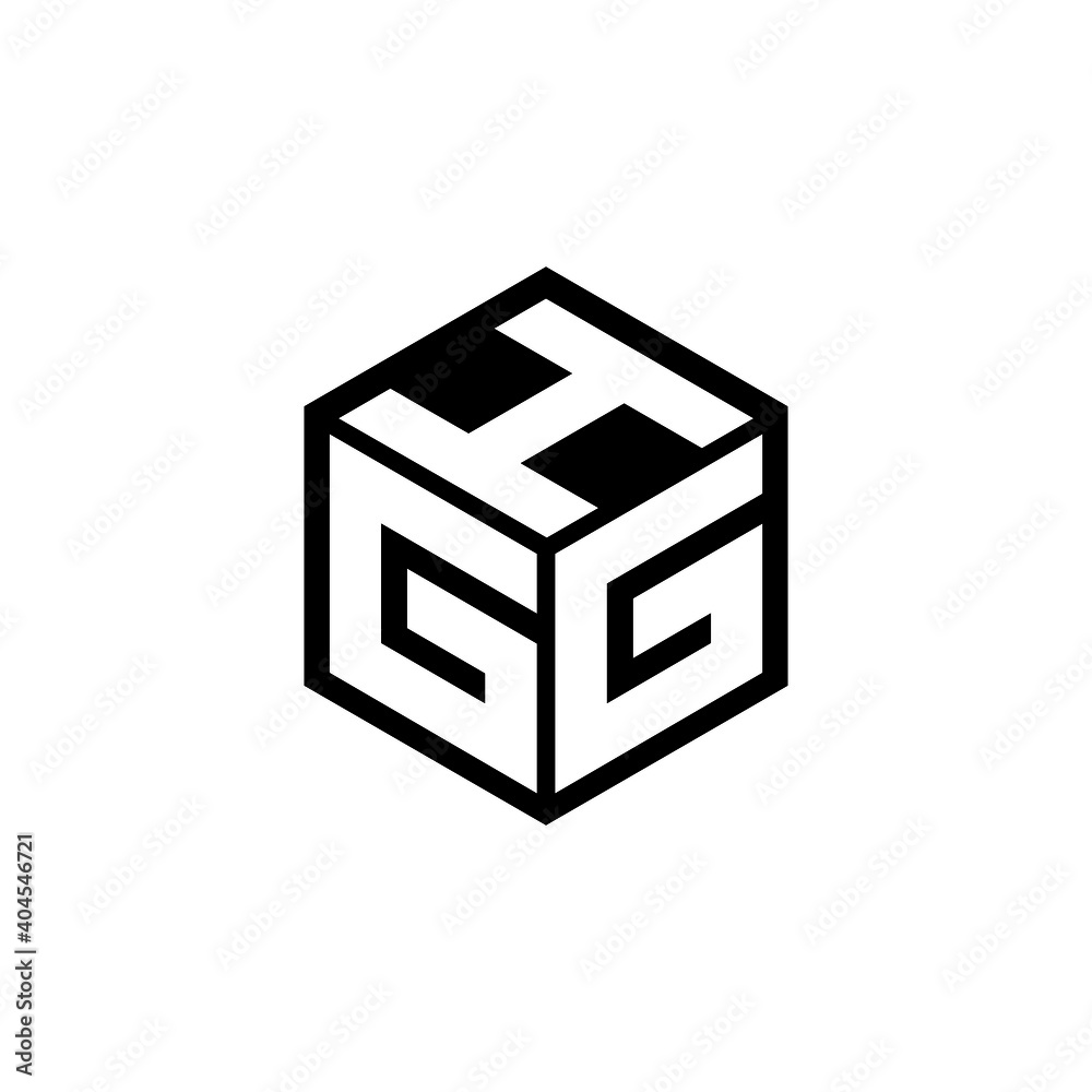 GGH letter logo design with white background in illustrator, cube logo ...