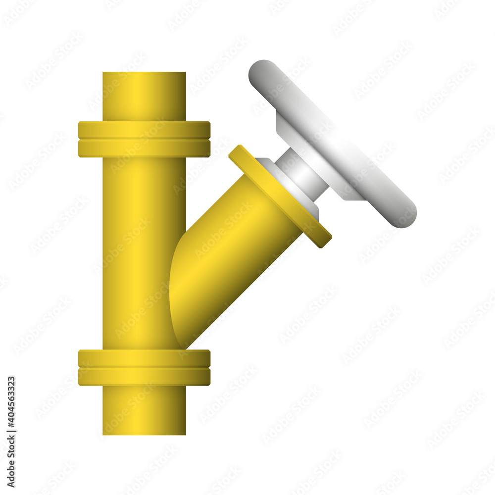 PVC plastic ball valve with handle vector icon. Part for control water ...