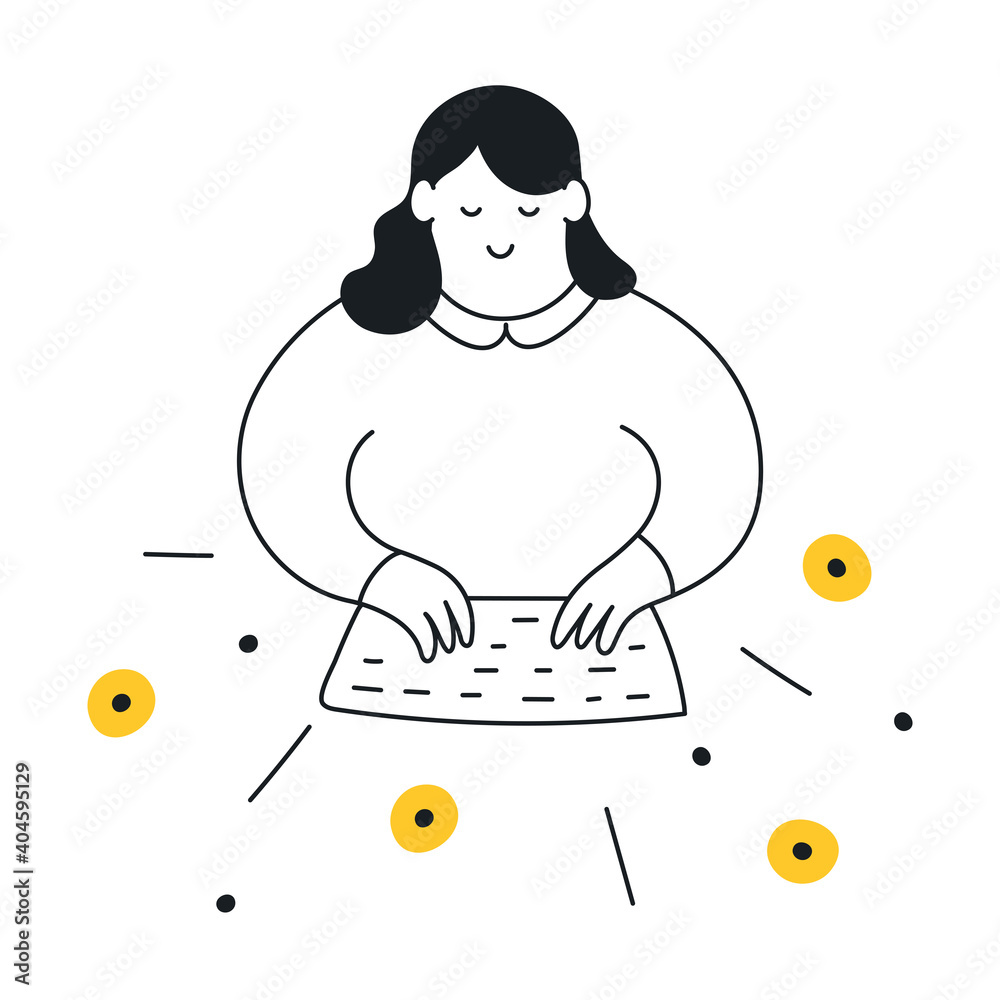 Cute cartoon beautiful Lady and inspiration, creation process. Cute ...