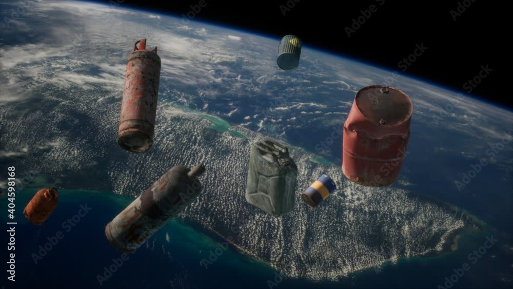 Space debris, pollution of the atmosphere of the planet Earth and space ...