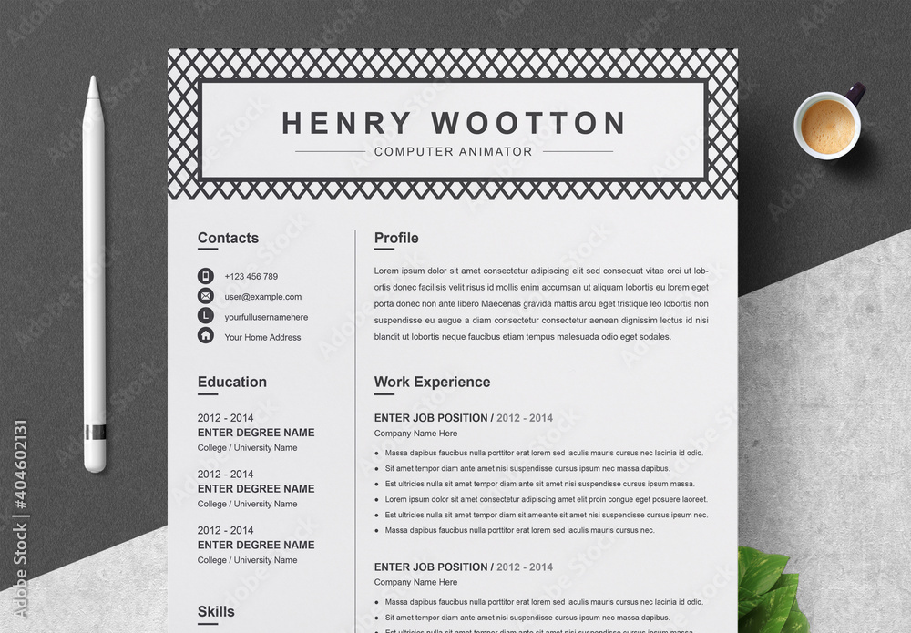 Minimalist Creative Cover Letter and Resume Layout Stock Template ...