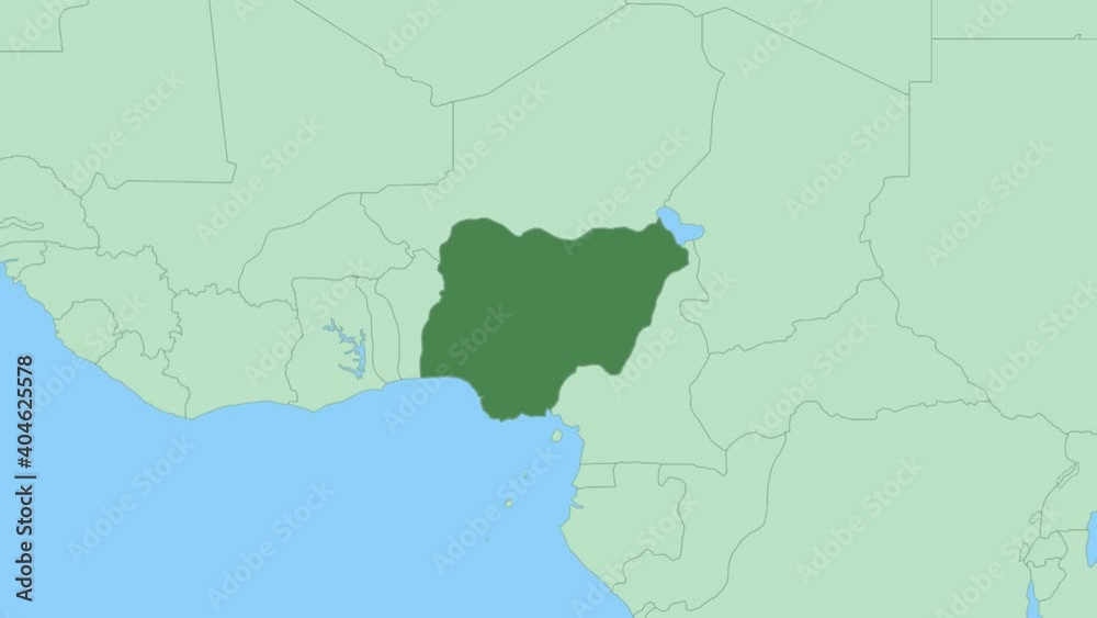 Map of Nigeria with pin of country capital. Nigeria Map with ...