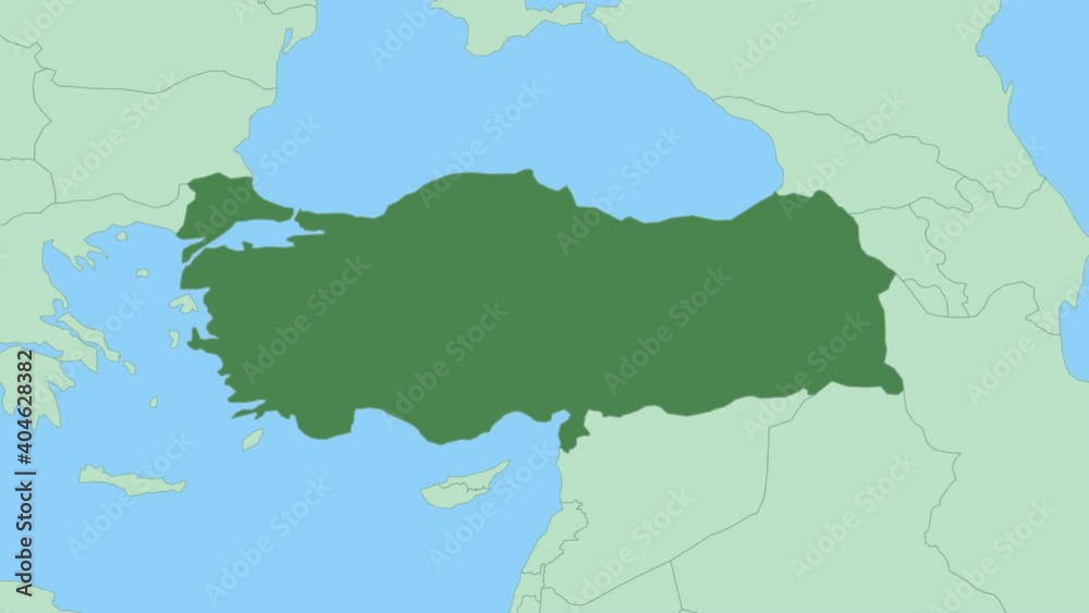 Map of Turkey with pin of country capital. Turkey Map with neighboring ...