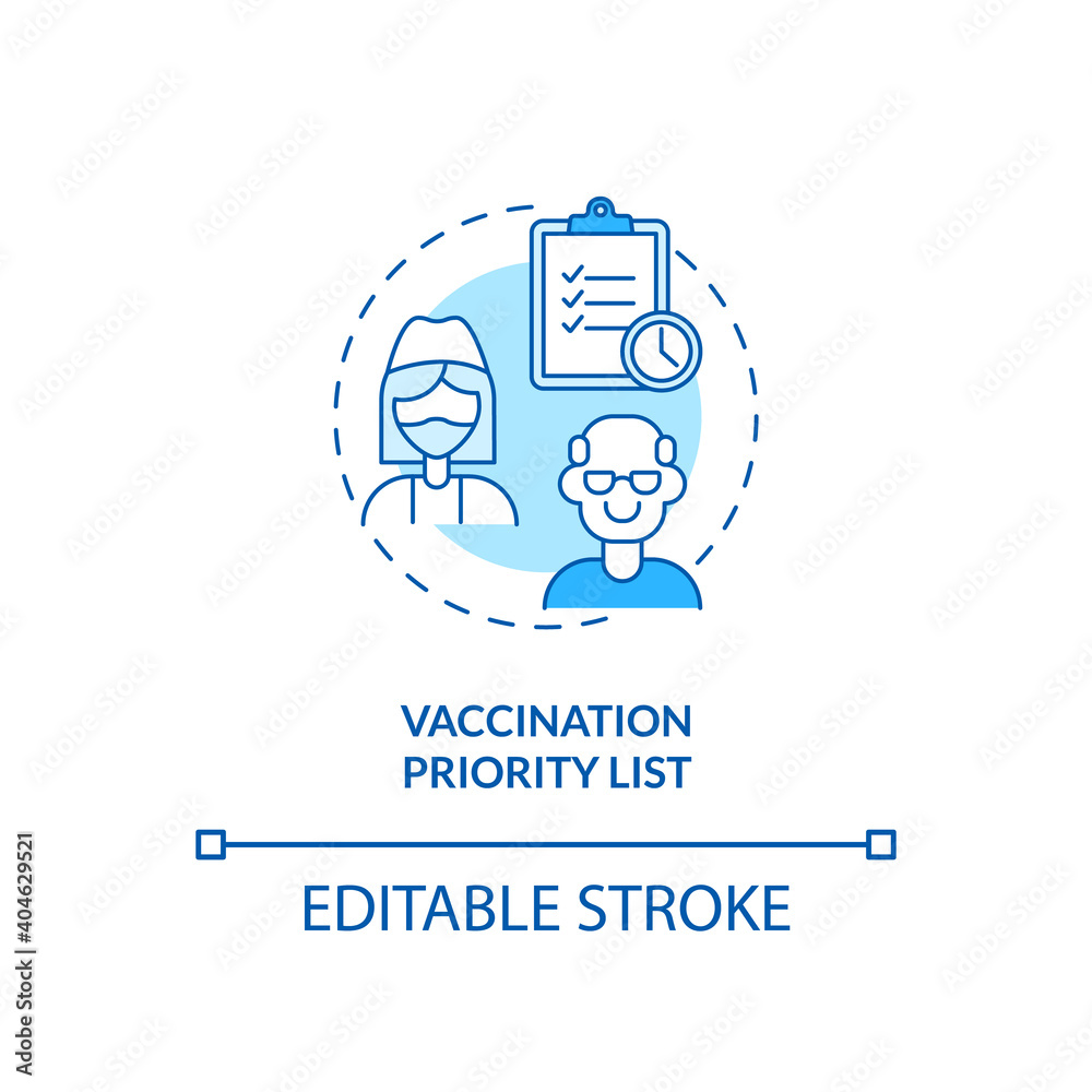 Vaccination priority list concept icon. Covid vaccination. Number of ...