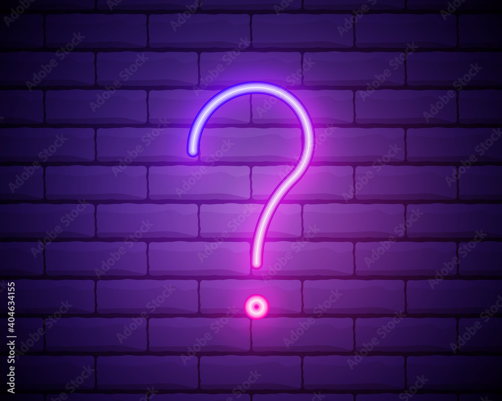 Vector realistic isolated neon sign of Question logo for decoration and ...