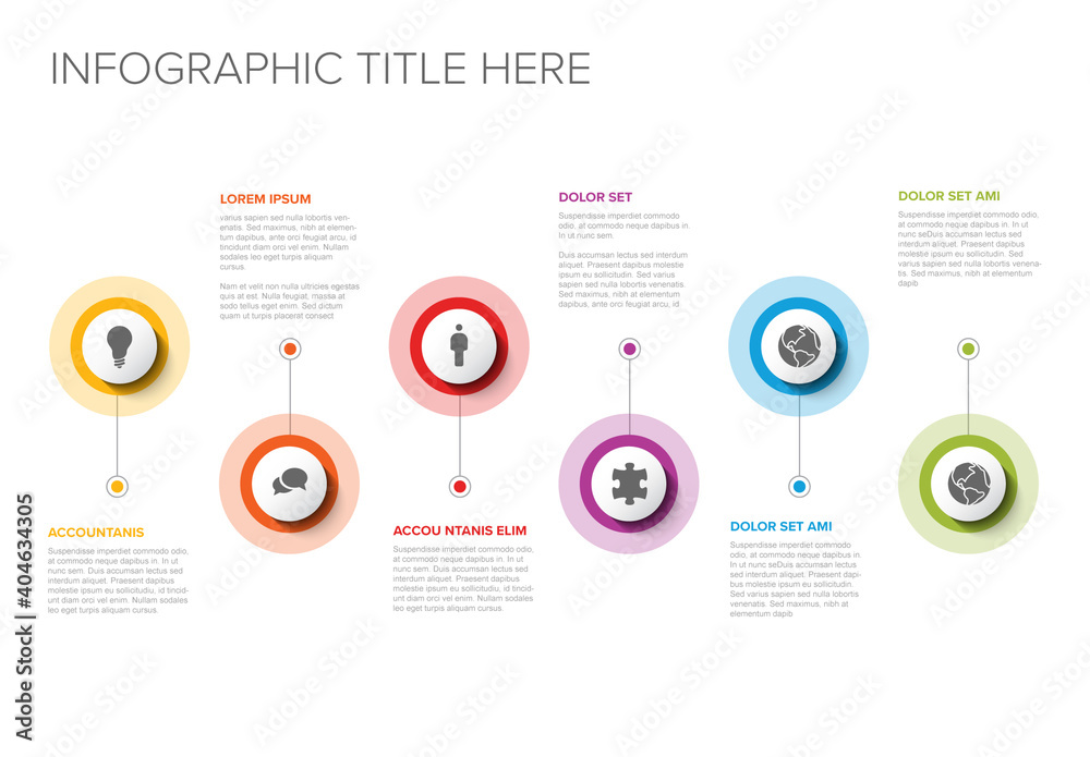 Infographic Horizontal Timeline Layout Stock Template | Adobe Stock