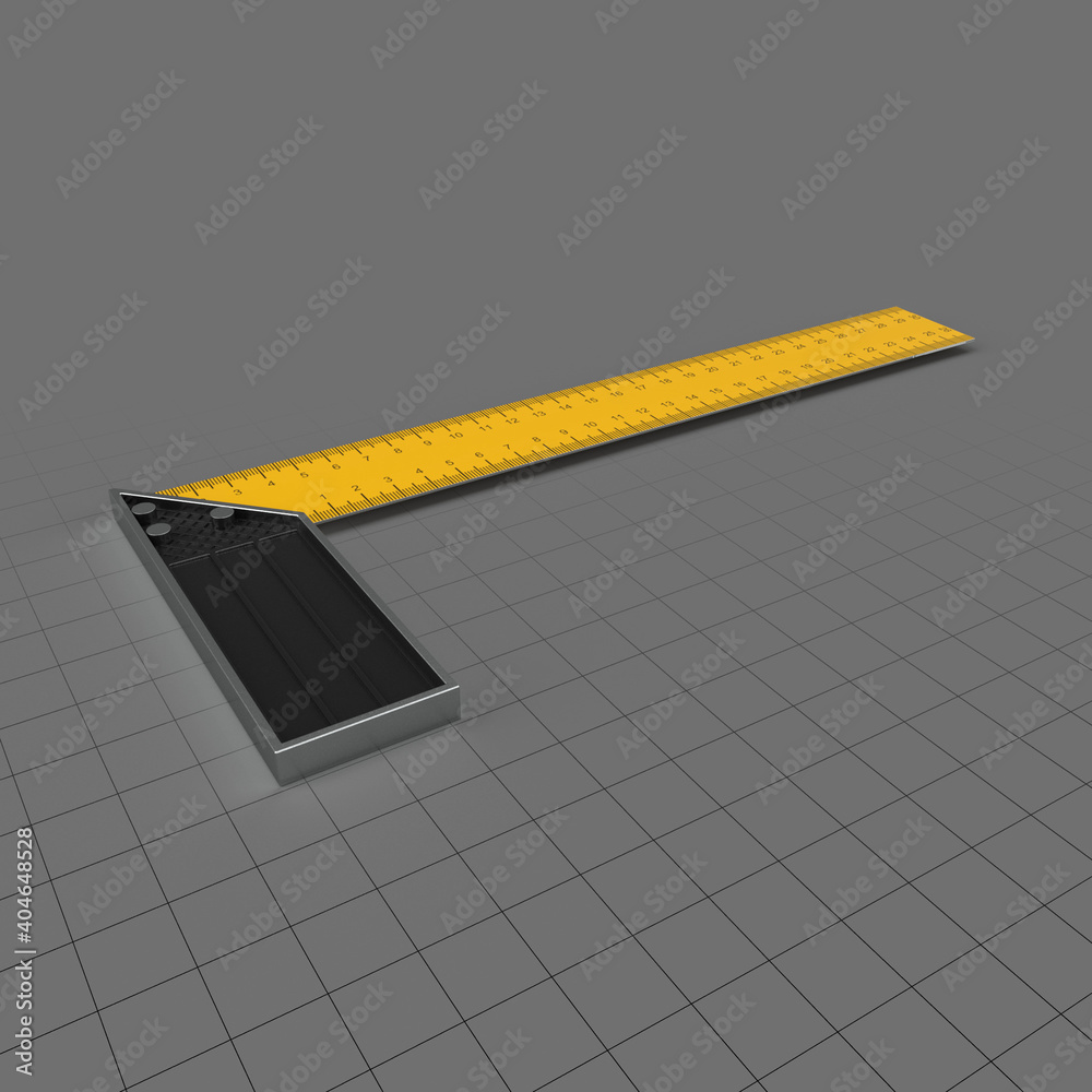 L shape carpenter ruler Stock 3D asset | Adobe Stock