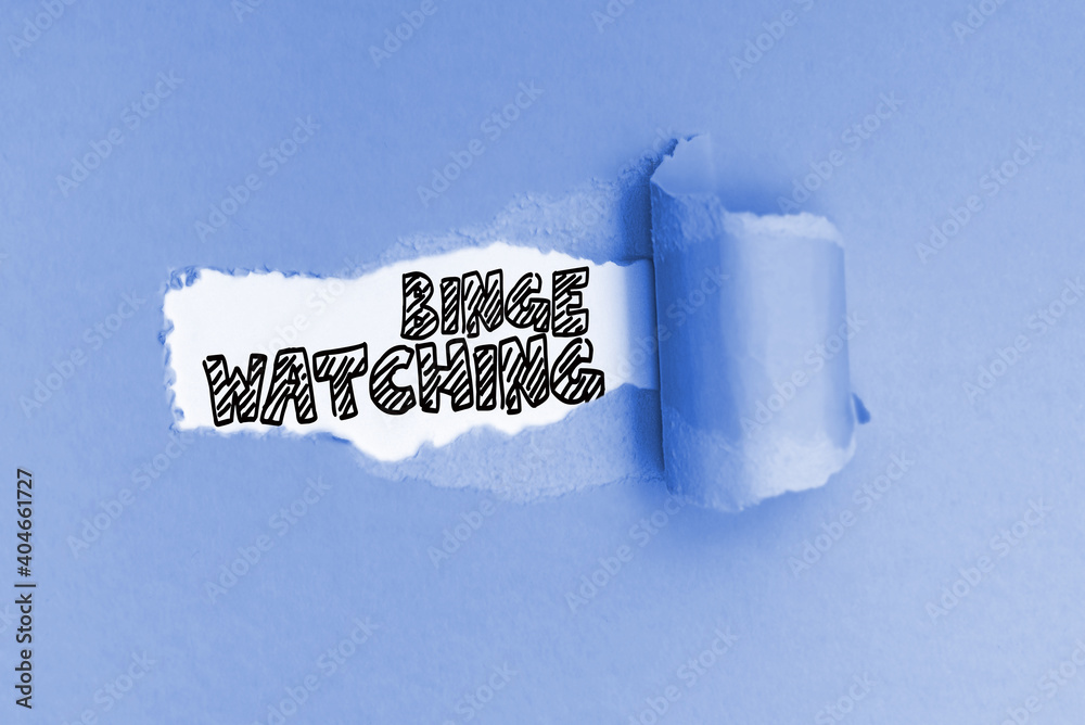 Word Binge Watching in English, discovered on ripped paper, illustrates ...