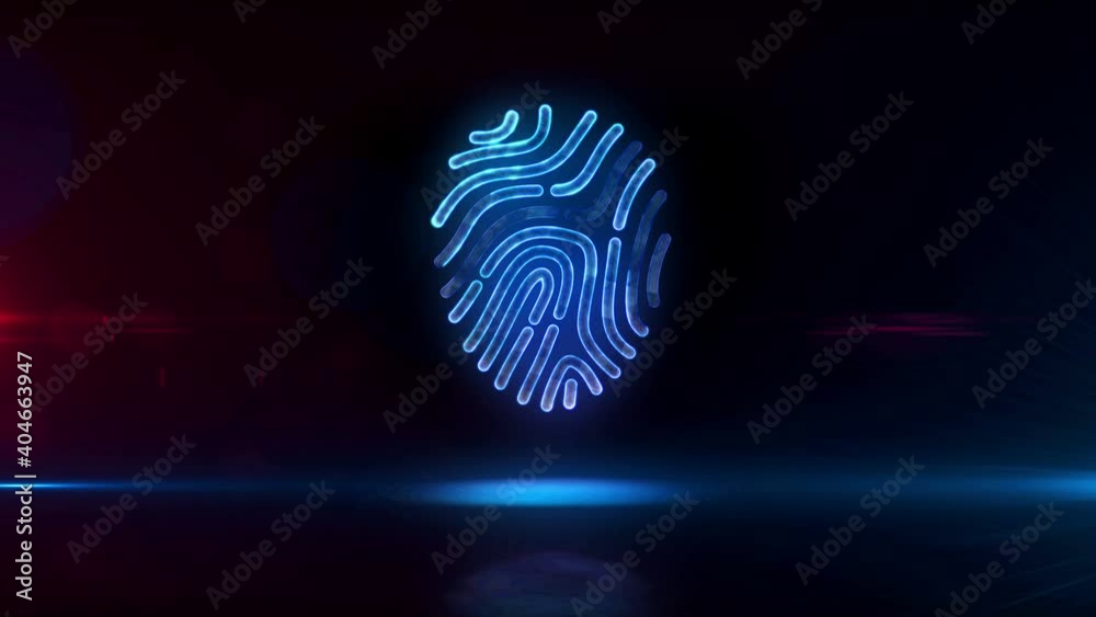 Fingerprint symbol, authentication technology, identification, digital ...