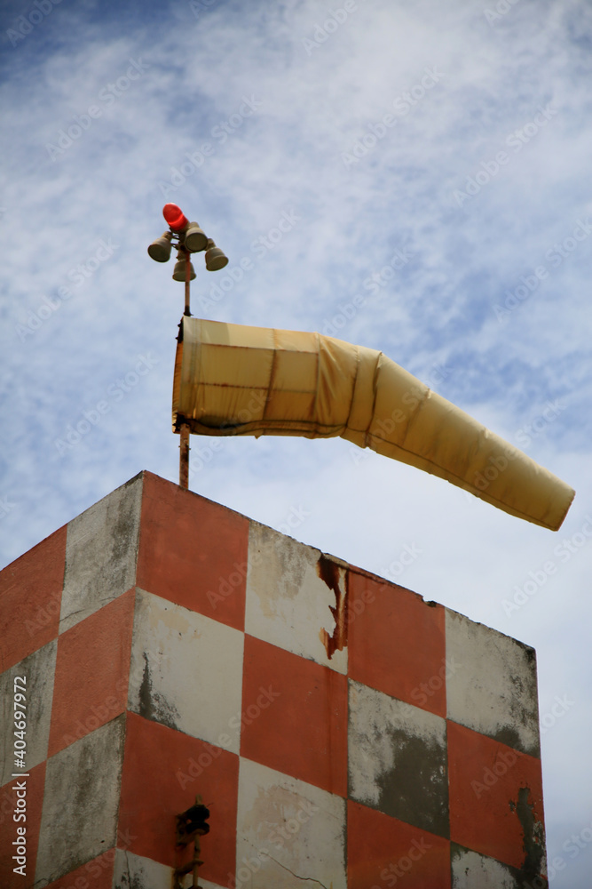 salvador, bahia, brazil - january 11, 2021: windsock is seen on a ...