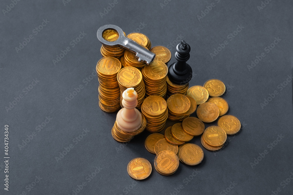 Business competition concept. Method of earning money. Key to money ...