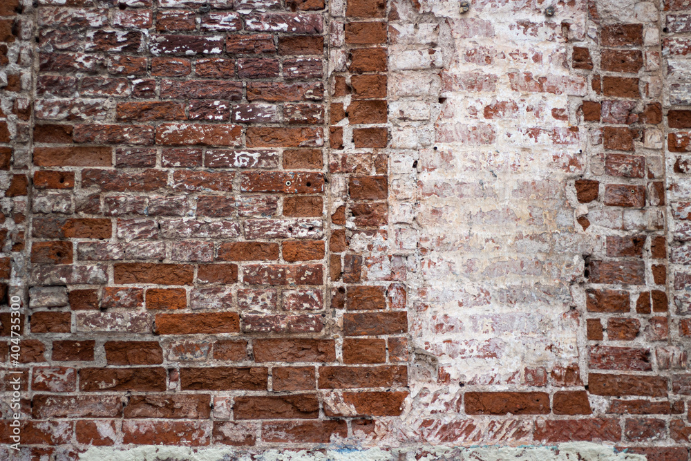 Brick texture from old stone. 18th century brick wall. Old burnt brick ...