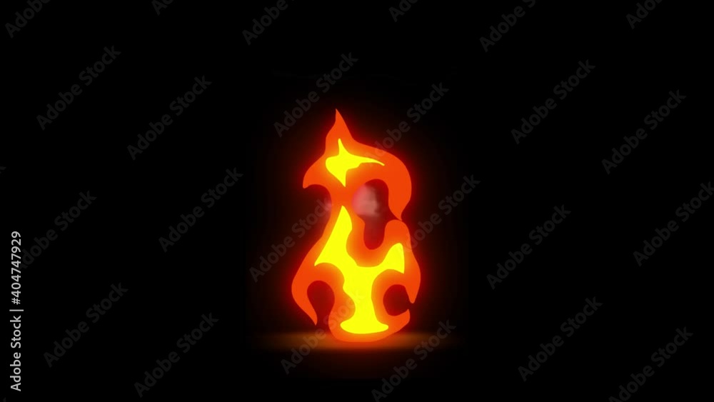 Cartoon Fire Element. Pre-rendered with alpha channel with 4K ...