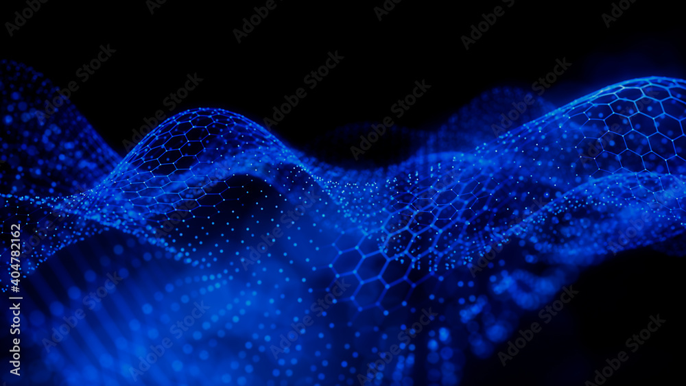 Abstract 3D Technology concept. Big Data and Artificial Intelligence ...