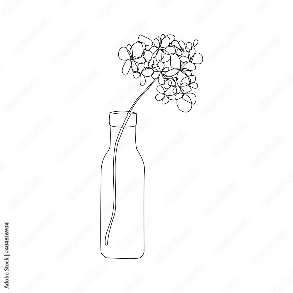 Simple Flower One Line Vector Drawing. Floral Minimalistic Style ...