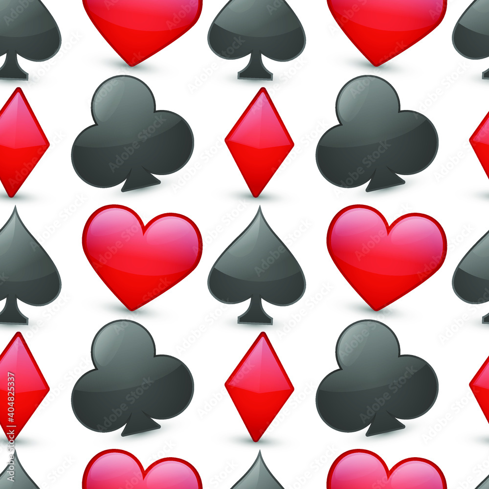 Poker Emoji Pattern. Gamble Seamless Background Symbols. Silhouette ...