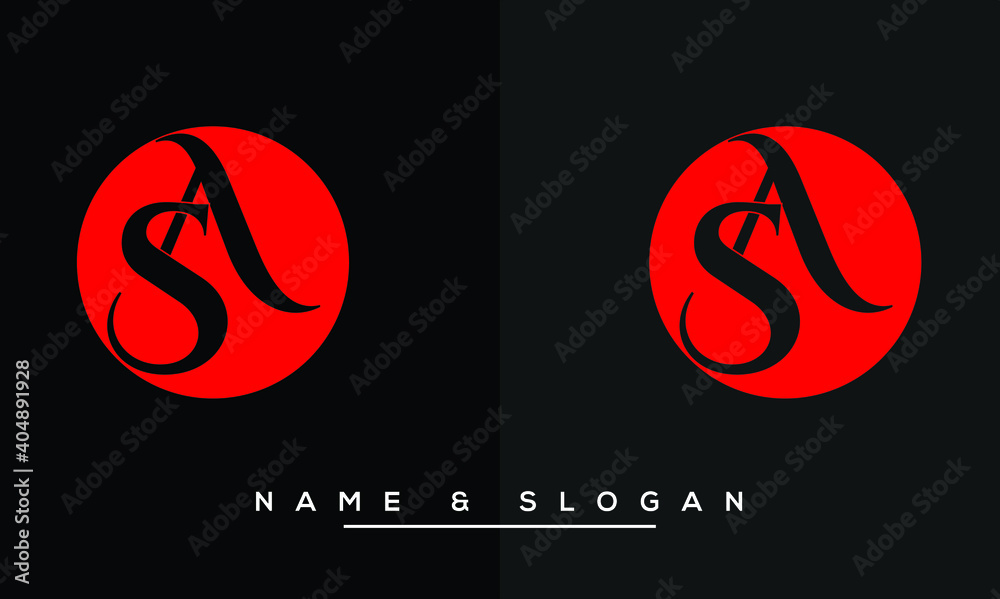 SA, AS, S, A Abstract Letters Logo Monogram Stock Vector | Adobe Stock