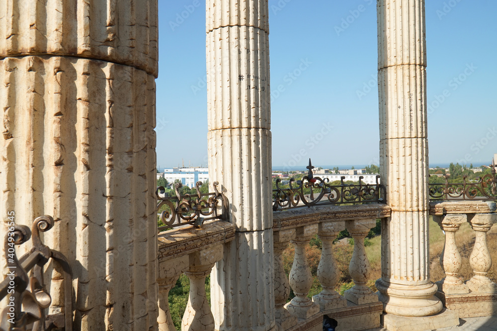 Beautiful columns on the observation deck Stock Photo | Adobe Stock
