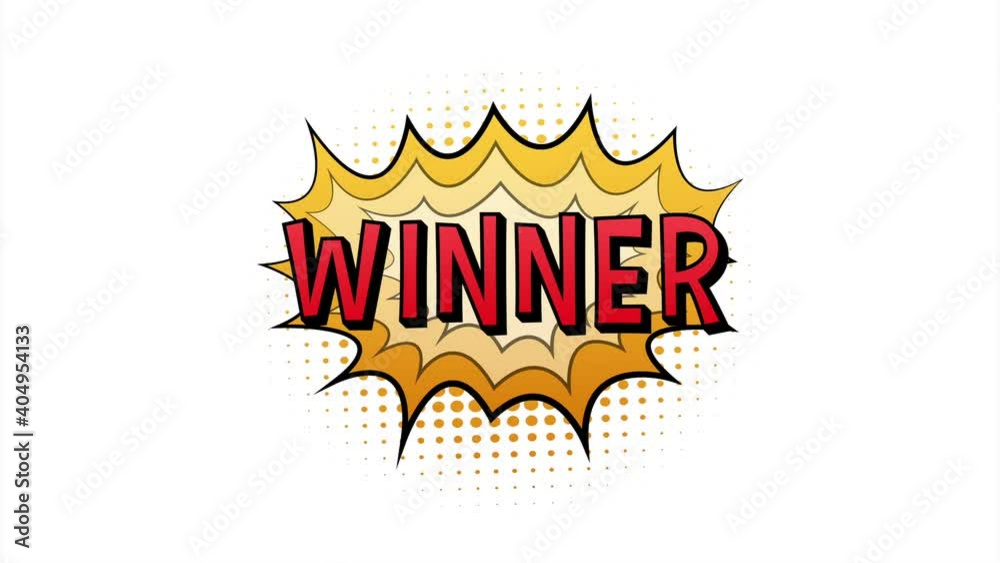 Comic speech bubbles with text Winner. Vintage cartoon illustration ...