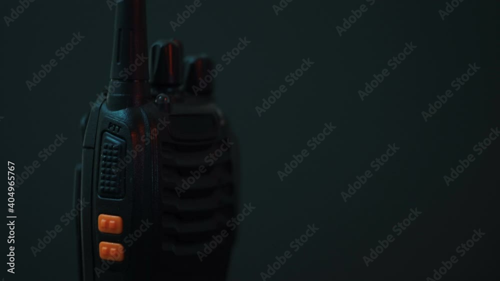 Black radio. Police device. Safety system. Line for negotiations ...
