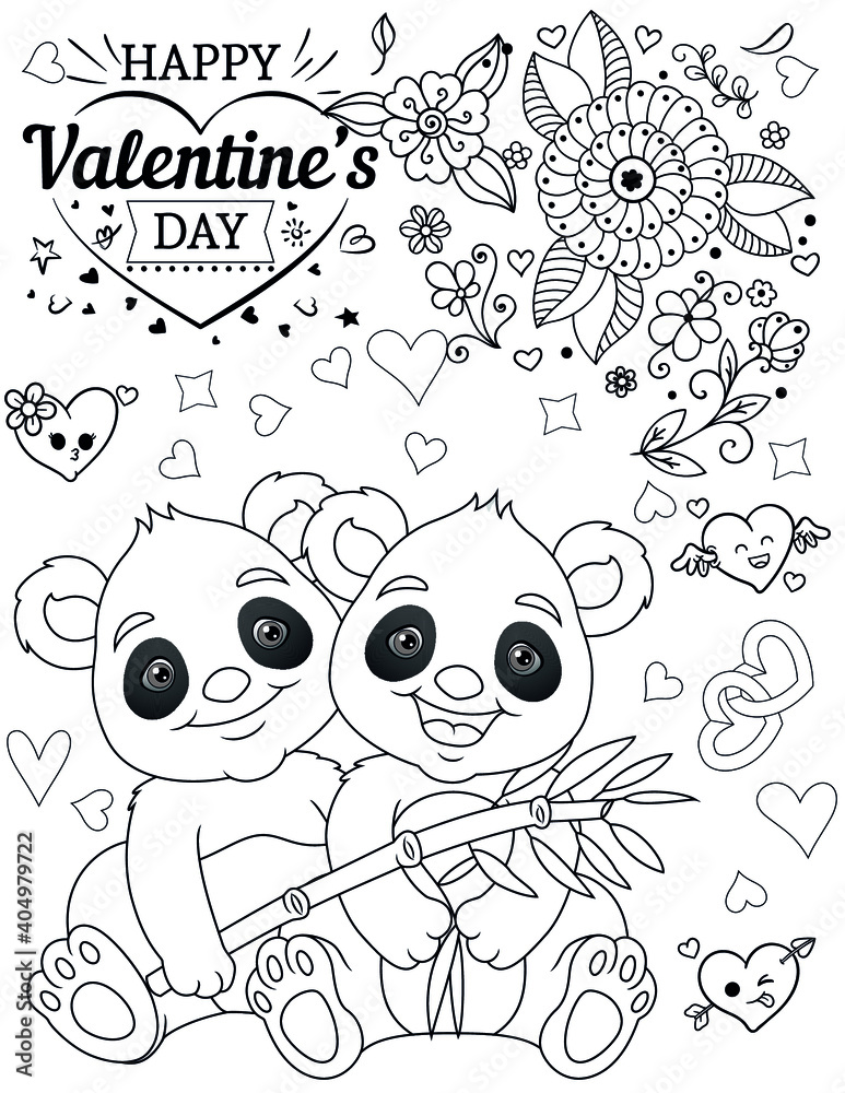 Valentines Day Coloring Book - Coloring book page for Valentine's Day ...