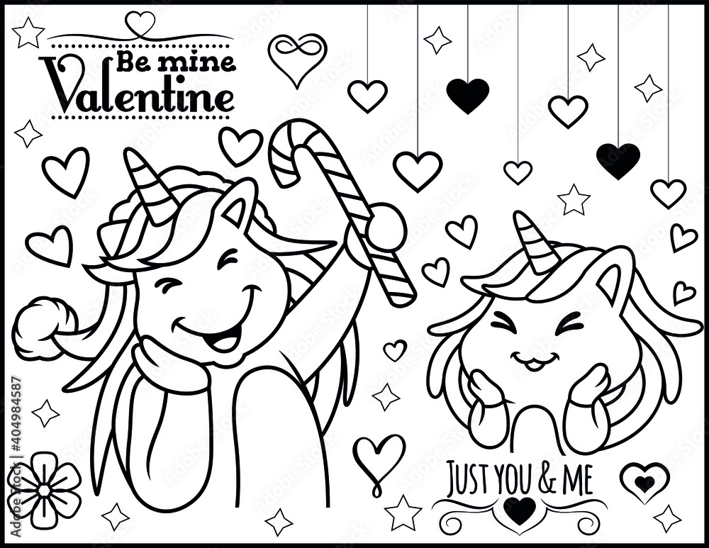 Valentines Day Coloring Book - Coloring book page for Valentine's Day ...