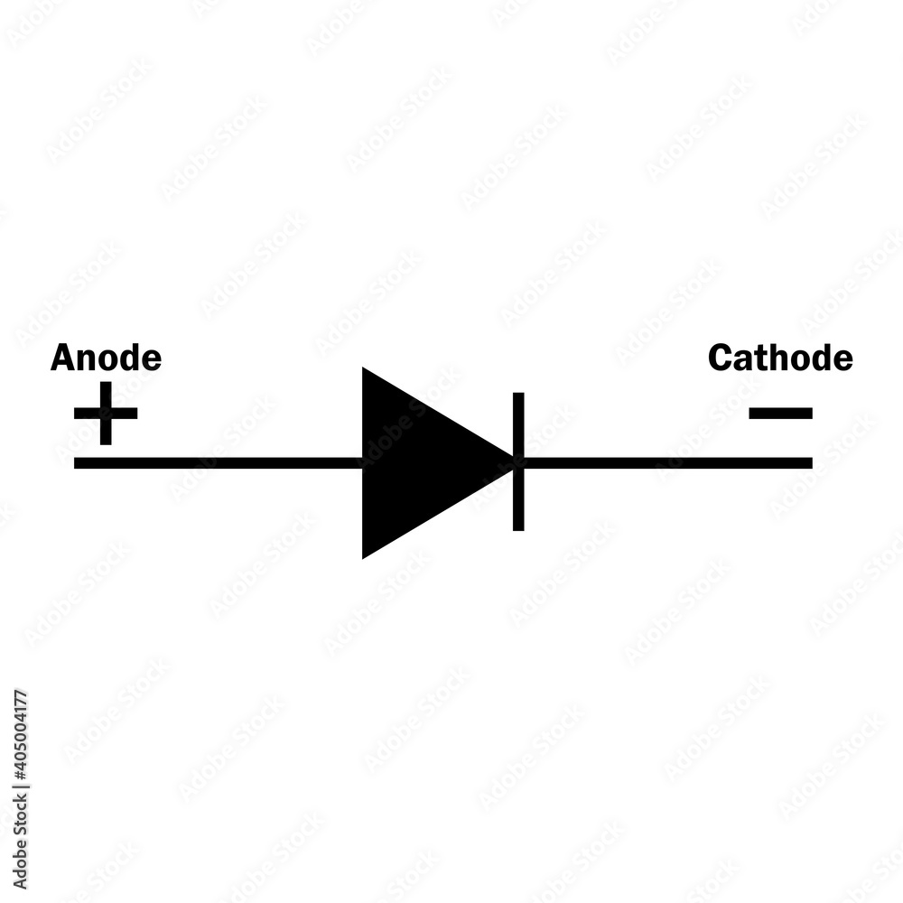 Diode symbol anode and cathode symbol vector illustration Stock Vector | Adobe Stock