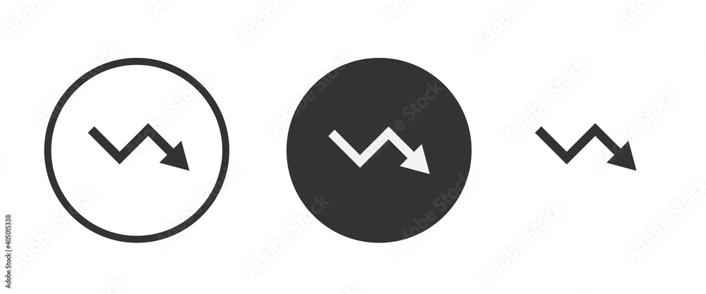 trending down icon . web icon set . icons collection. Simple vector ...