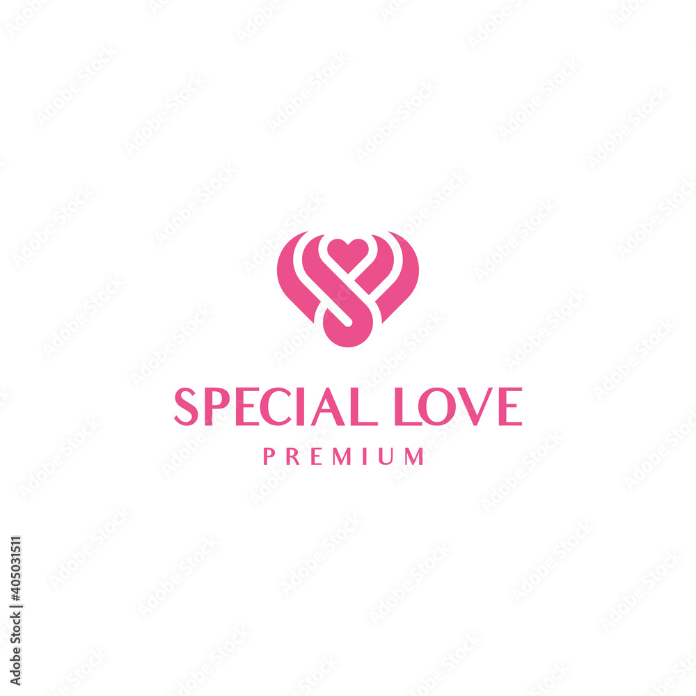 Love logo with abstract letter s symbol Premium Vector Stock Vector | Adobe Stock