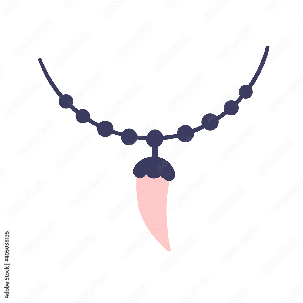 Magic pendant in the form of an animal fang on a white background ...