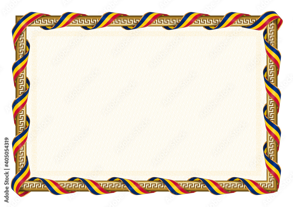 Horizontal frame and border with Chad flag Stock Vector | Adobe Stock