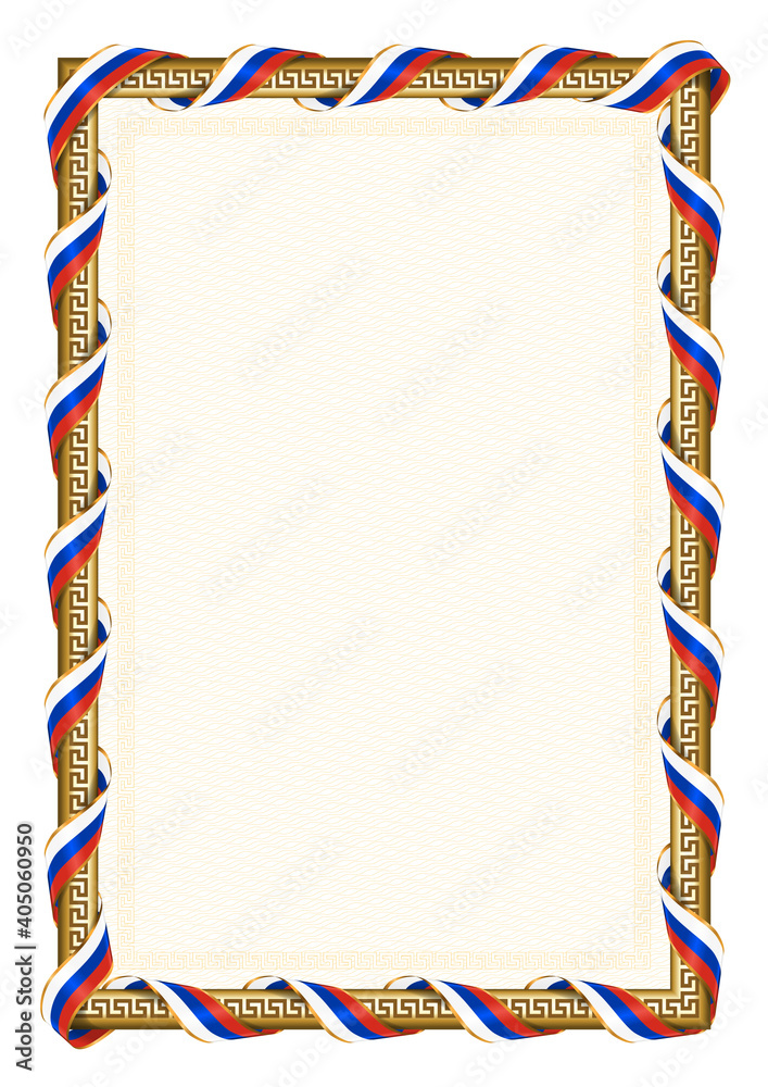 Vertical frame and border with Russia flag Stock Vector | Adobe Stock