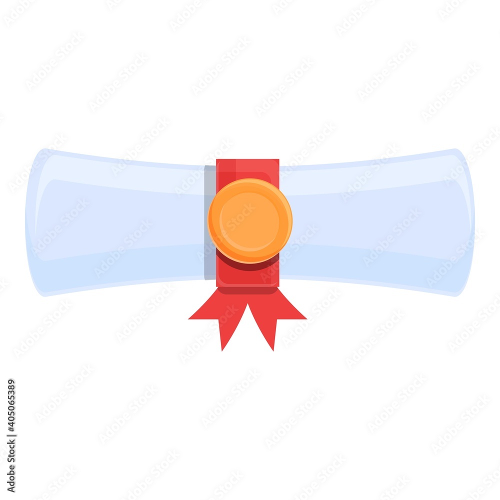 Graduation paper diploma icon. Cartoon of graduation paper diploma ...