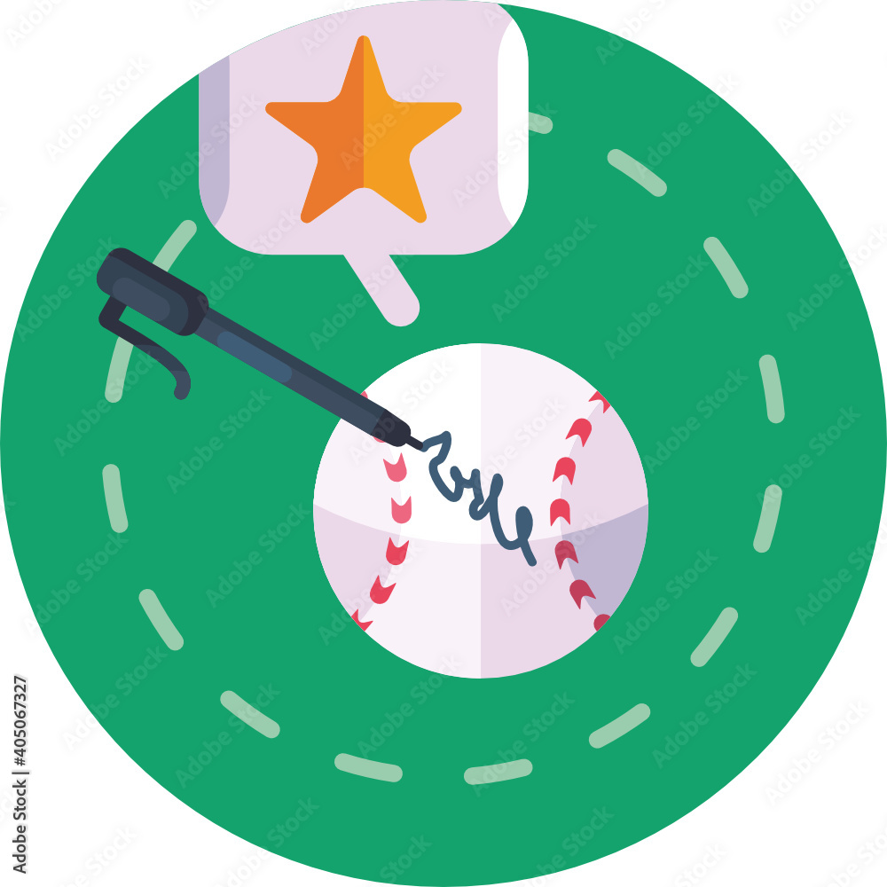 Baseball, softball sport game vector flat icons. Ball, bat, field ...